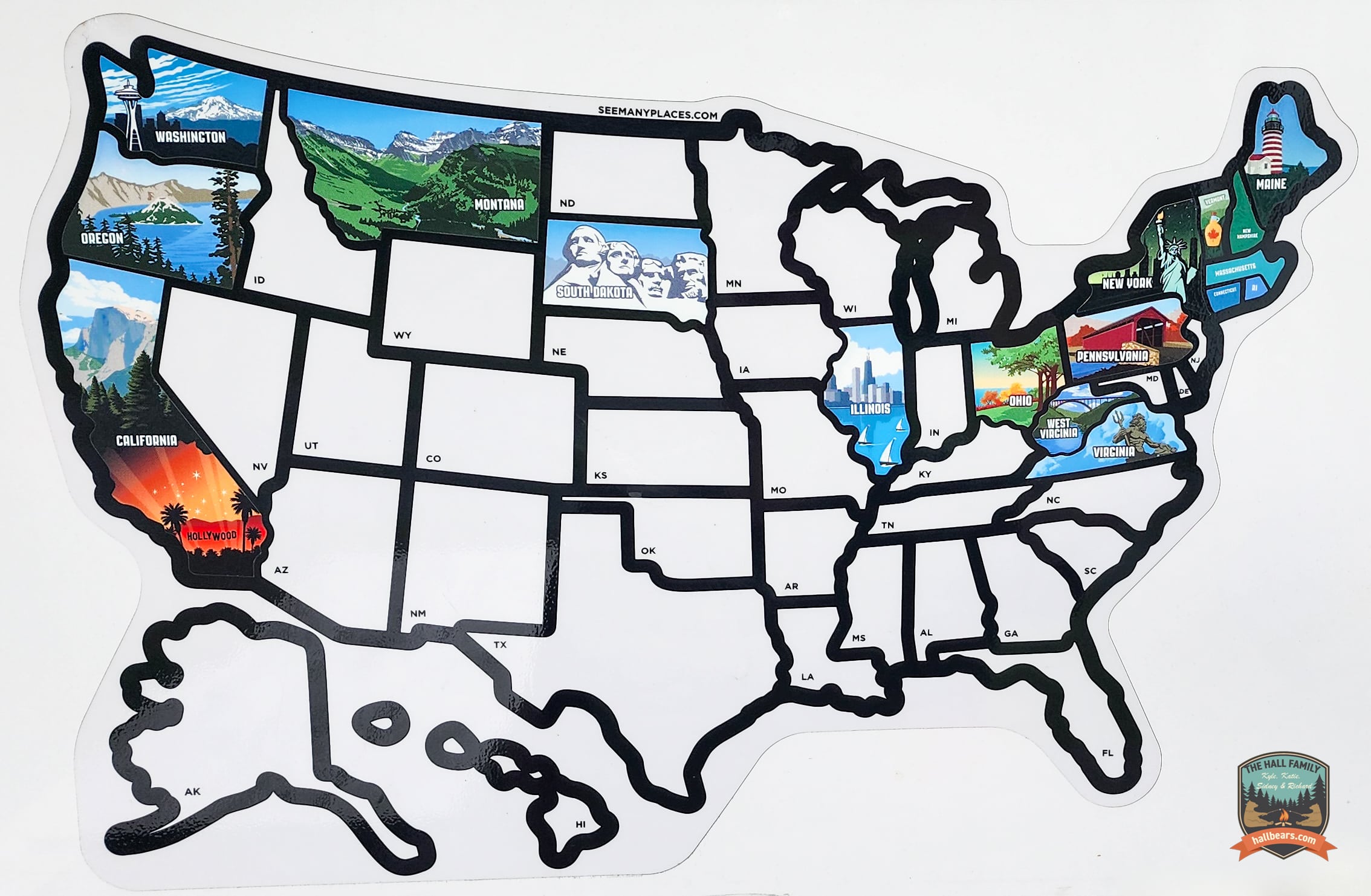 Family Travel Map – August, 26th 2023 – The Hall Family